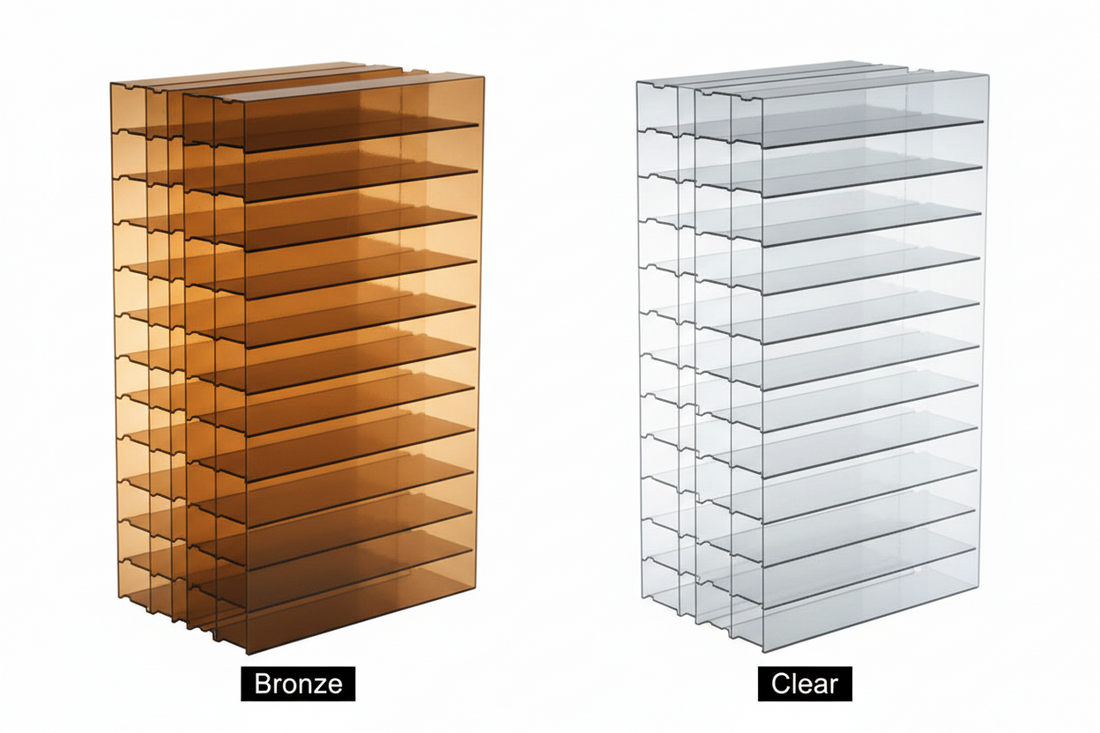 Bronze vs Clear Pergola Roofing | PolycarbonateX